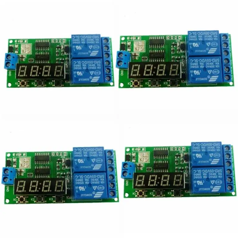 DC5V 2CH 9 function Delay Relay LED Display Automation Cycle Controller Motor Reverse Loop Timer ...