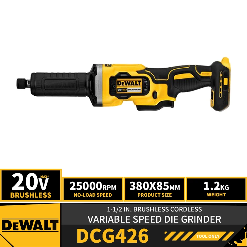 DEWALT-DCG426 1-1/2in 브러시리스 무선 가변 속도 다이 그라인더, 20V 리튬 전동 공구, 25000RPM