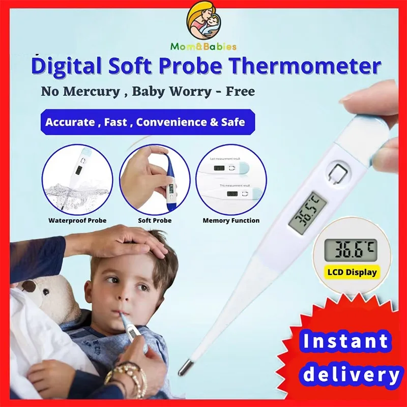 Clinical-Febril-Termometrs-Soft-Hard-Probe-Digital-Fast-Fever ...