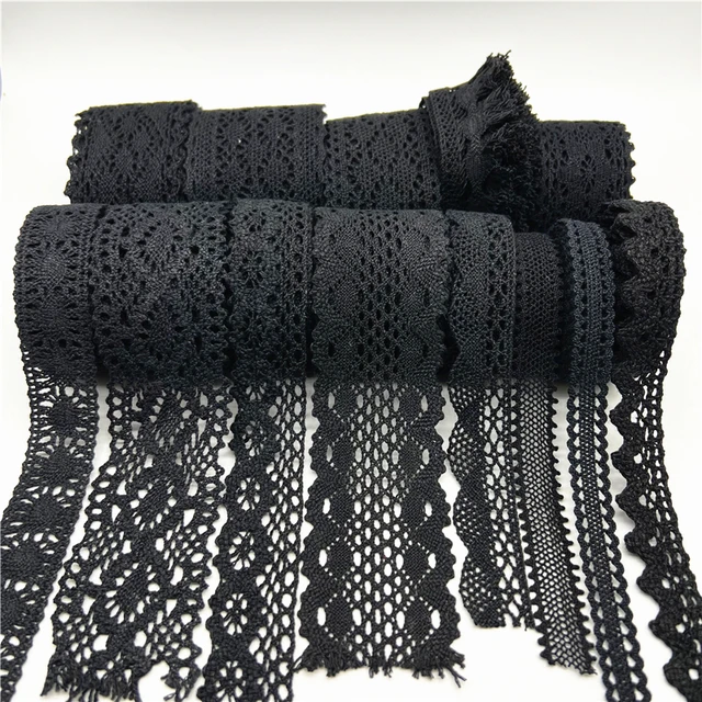 Black Crochet Lace Fabric
