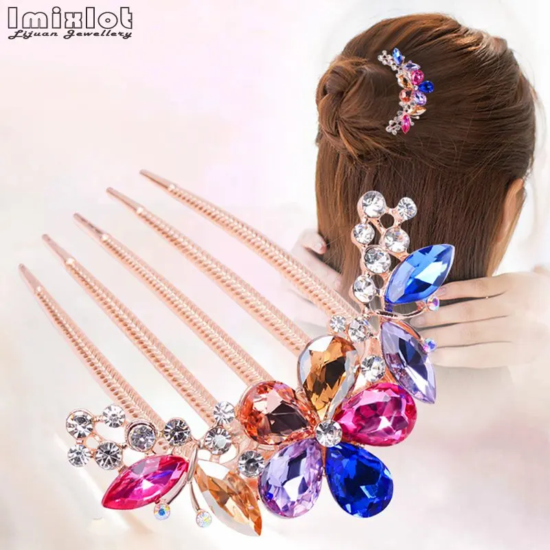 24-Styles-Women-Crystal-Rhinestone-Hair-Comb-Flower-Leaf-Bridal-Hair ...