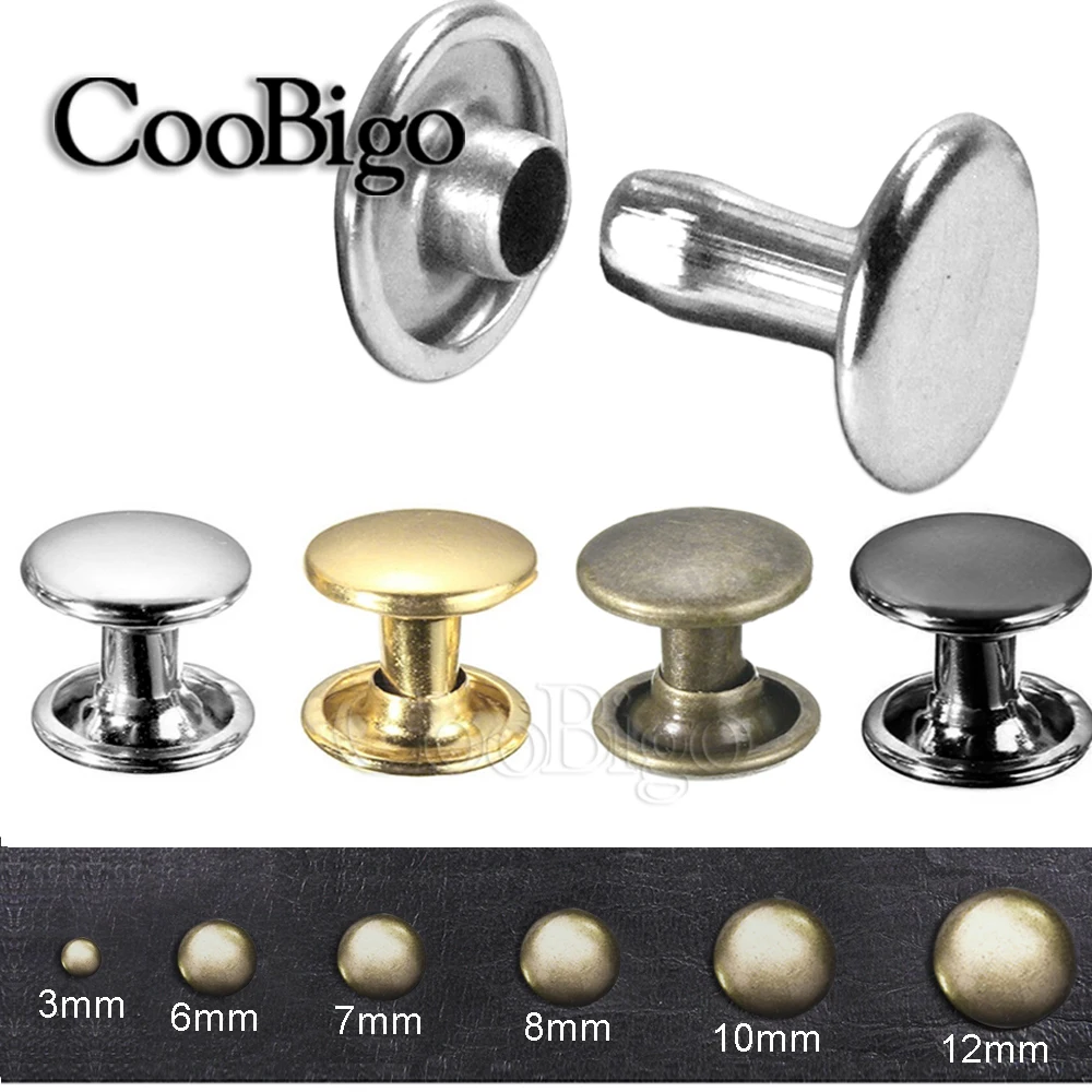 Juego de tachuelas de Metal de doble tapa, tachuelas redondas de cabeza ...