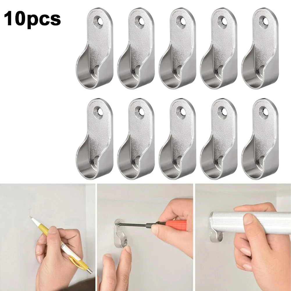 10pcs-Wardrobe-Clothes-Tube-Support-Closet-Rod-Pole-End-Bracket-Holder ...
