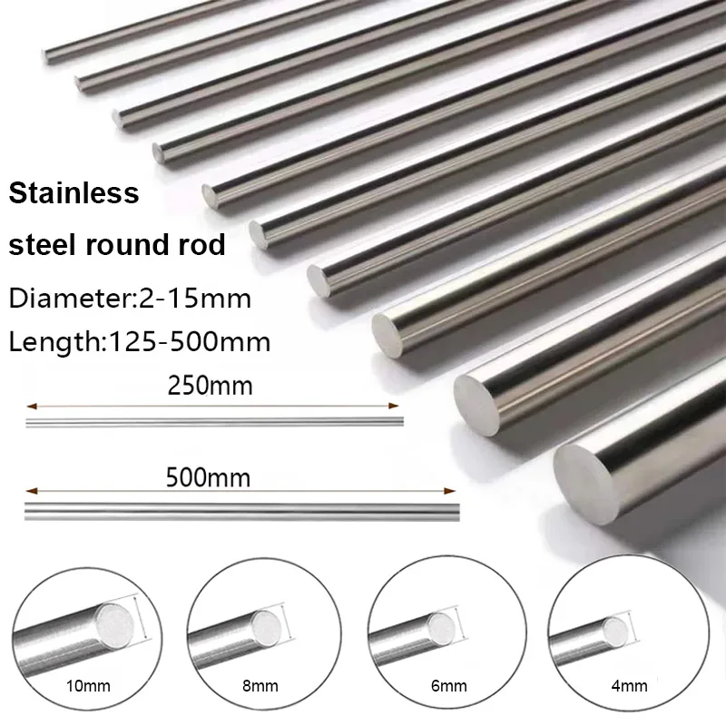 1-5pcs-Diameter-2mm-14mm-304-Stainless-Steel-Rod-Linear-Shaft-Round-Rod ...