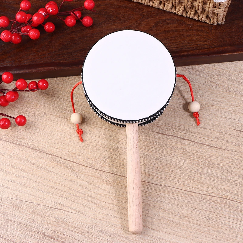 Portable 4 Inch Hand Shake Wooden Drum Orff Musical Instrument Rattle ...