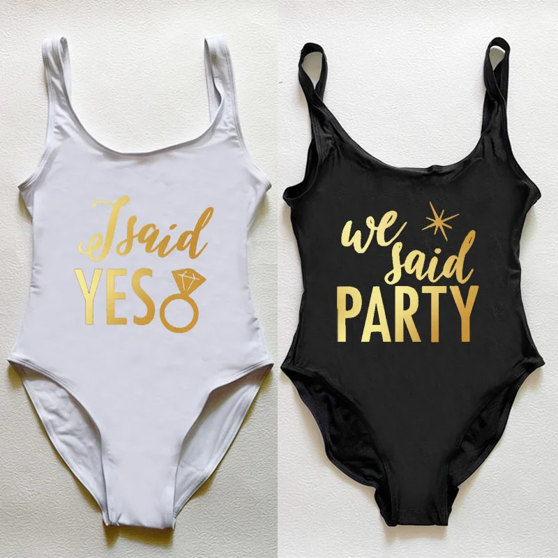 Bachelor-Party-Swimwear-Women-2023-Swimsuit-One-Piece-I-said-yes-Letter ...
