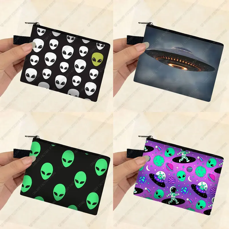 Alien L Want To Believe Pattern Coin Bag Alien Face Coin Purse Cartoon ...
