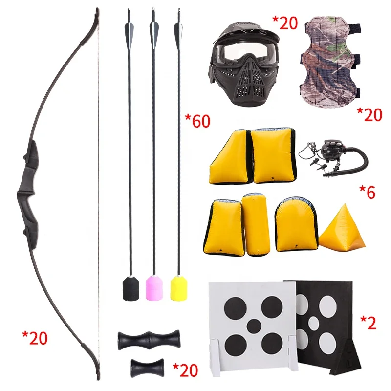 20-Human-Combat-Archery-Tag-Set-Outdoor-Shooting-Range-Bow-and-Arrow ...
