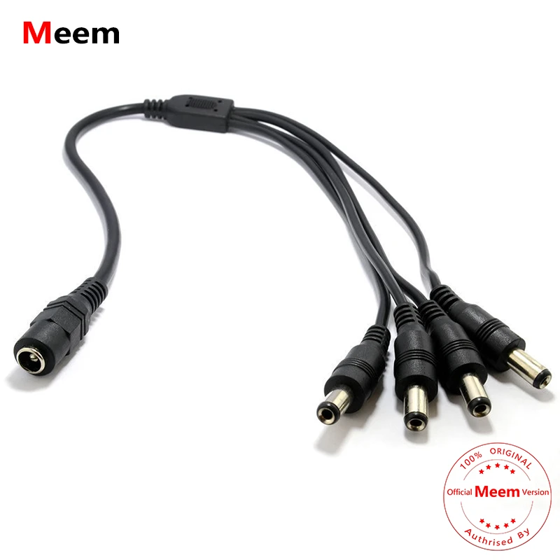 4 Way Power Splitter Lead PSU Cable Male For CCTV Security Cameras ...