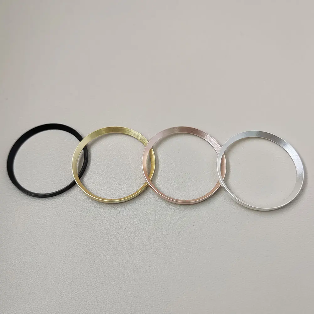 smooth texture Watch Inner chapter rings, Waterproof Rose Gold/silvery/Golden/Black Metal Ring ...