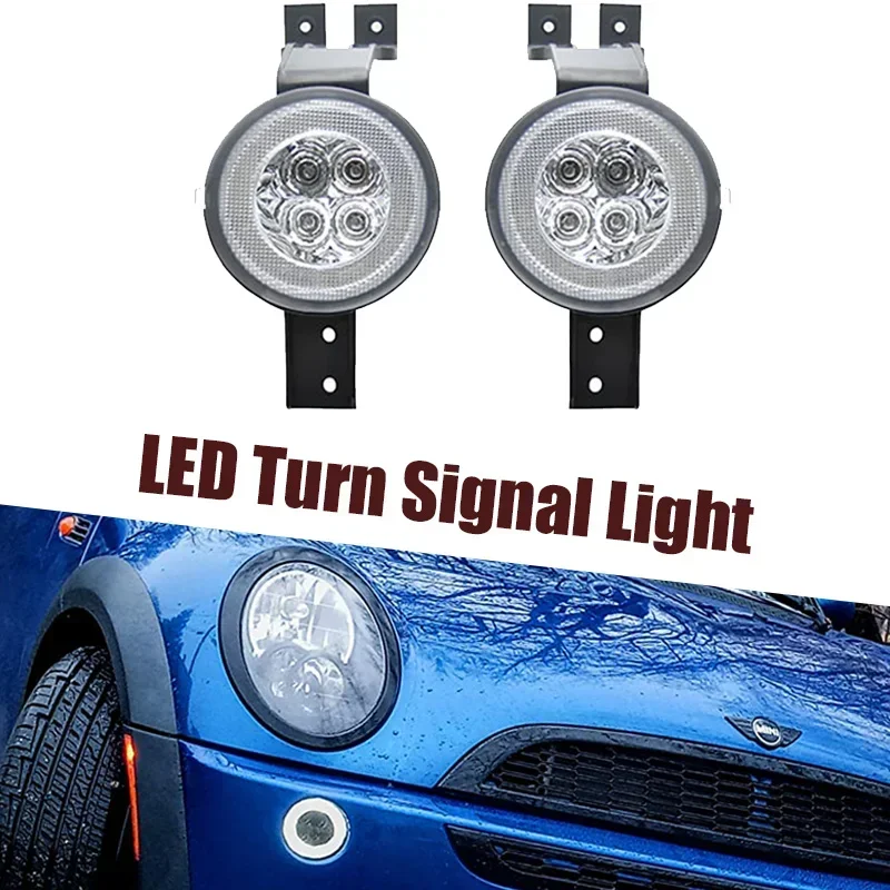 2pcs For Mini Cooper R50 R52 R53 2-IN-1 High Brightness Car Front Amber ...