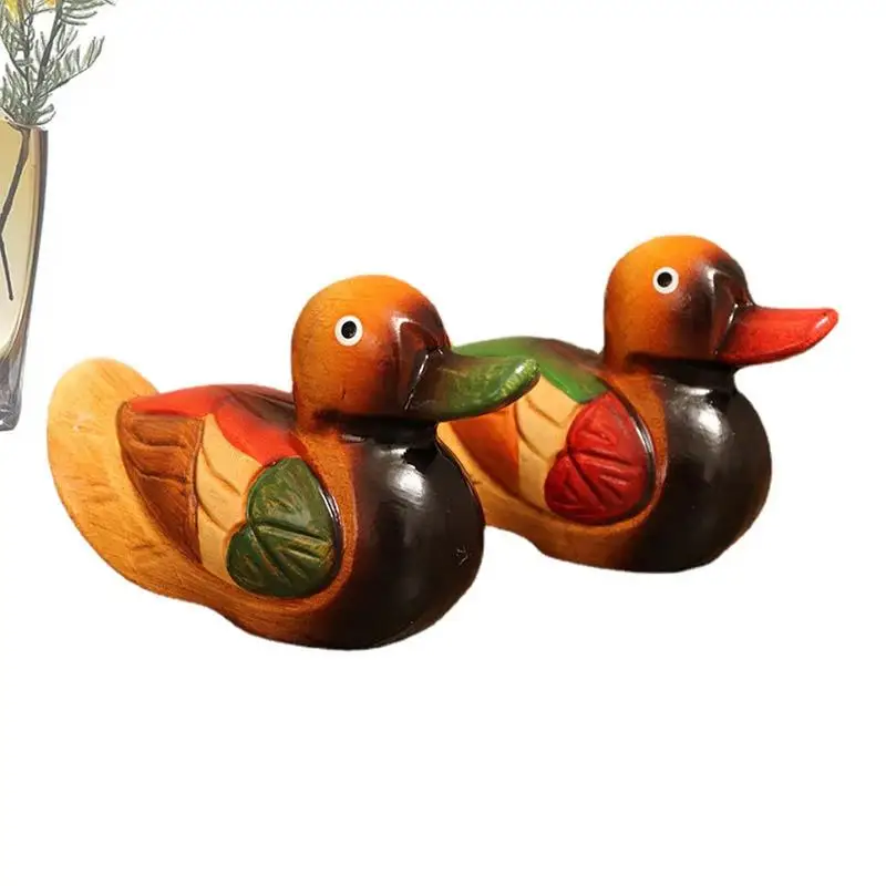 Mandarin pato estatueta 2 pçs estatuetas animais para coleção mandarin ...