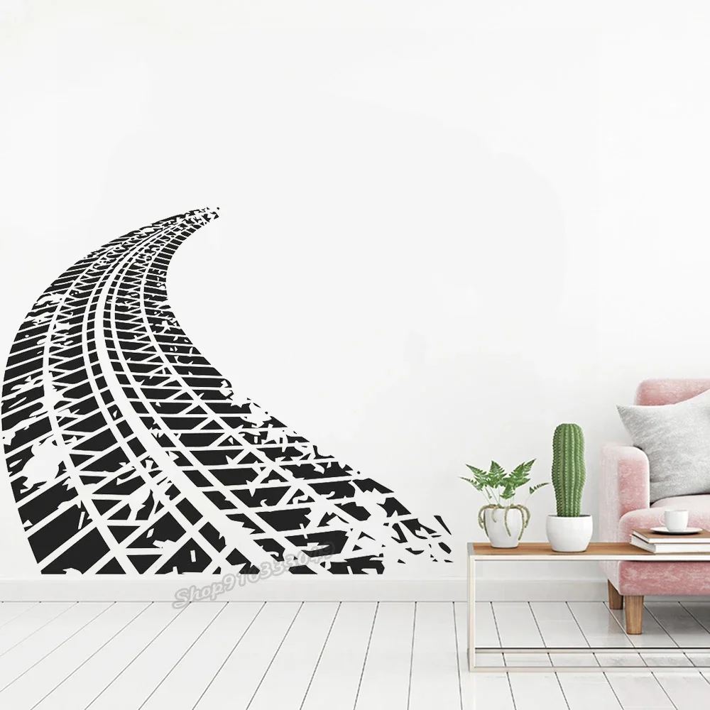 Tire-Tracks-Wall-Decal-Race-Car-Auto-Motorcycle-Sports-Tire-Marks-Vinyl ...
