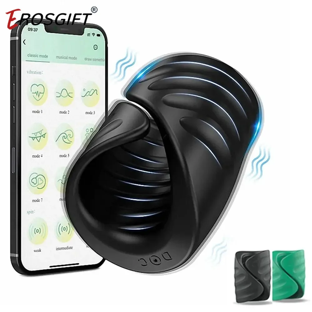 APP-Remote-Control-Male-Masturbator-9-Speed-Penis-Ring-Vibrator-Delay ...