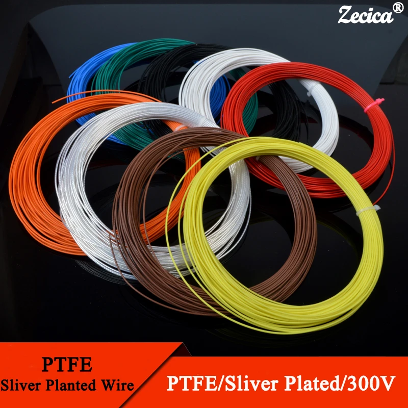 5M/10M PTFE Silver Plated Wire 30AWG 10AWG High Purity OFC Electronic HiFi Audio Speaker ...