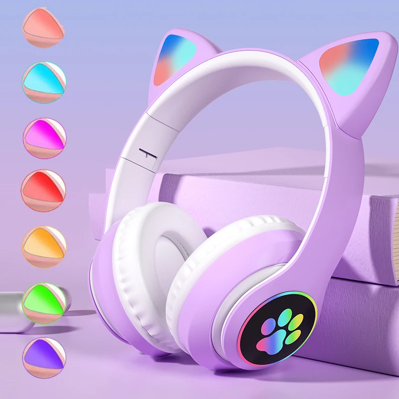 5.1 Bluetooth Wireless Headphones Headset Cat Ear Headphones For ...