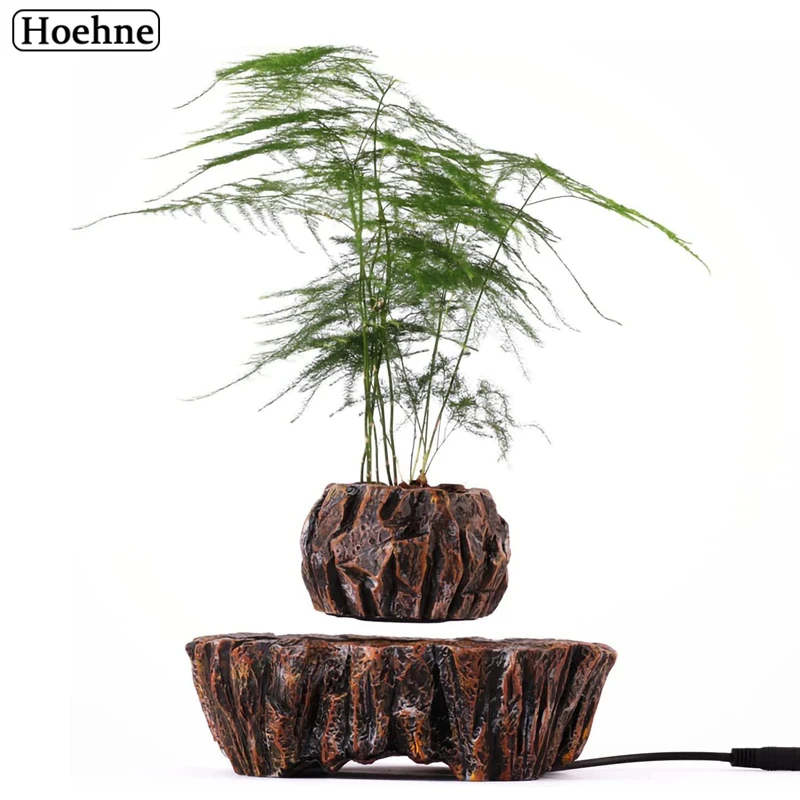 Magnetic Levitating Plant Pot Floating Planter Bonsai Pots Rotating ...