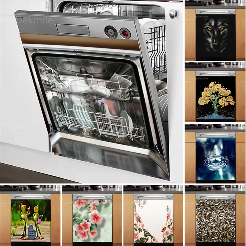 Kitchen-Decor-Internal-Structure-Dishwasher-Sticker-Plate-Cup-Wash-Wall ...