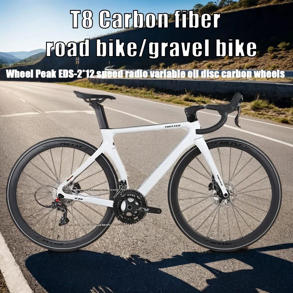 T8-carbon-fiber-road-bike-all-oil-disc-brakes-gravel-bike-22-speed-Road ...