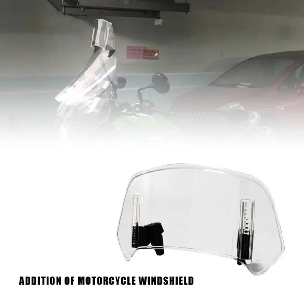 Universal-Motorcycle-Windshield-Extension-Adjustable-Spoiler-Clamp-On ...
