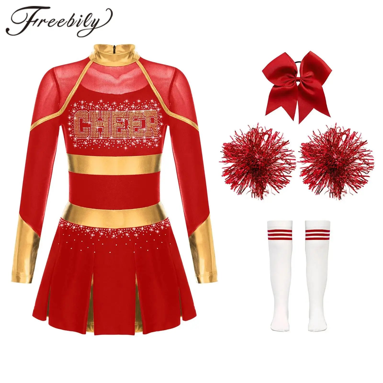 Disfraz-de-animadora-para-ni-as-uniforme-de-animadora-vestido-met-lico ...
