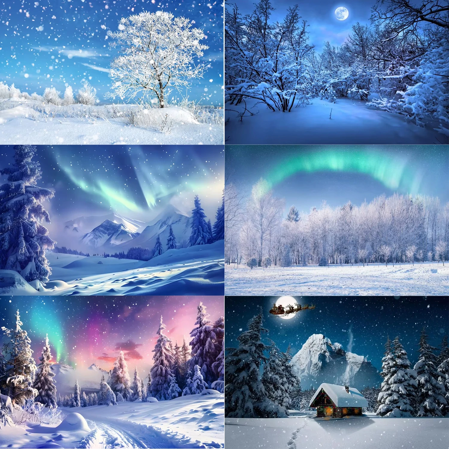 Winter Theme Snow Scene Background Pine Forest Mountain Nature ...