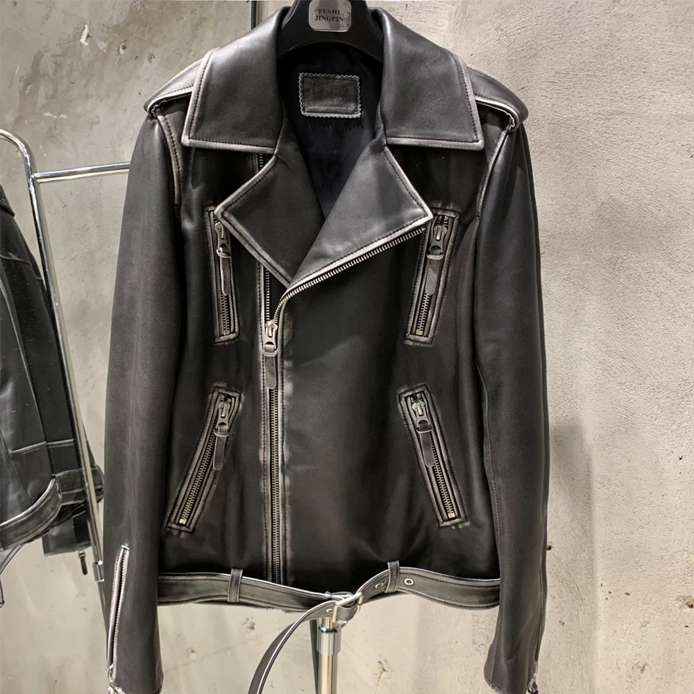 Vintage-Leather-Jacket-Polished-Leather-Coat-Brushed-and-Worn-Leather ...