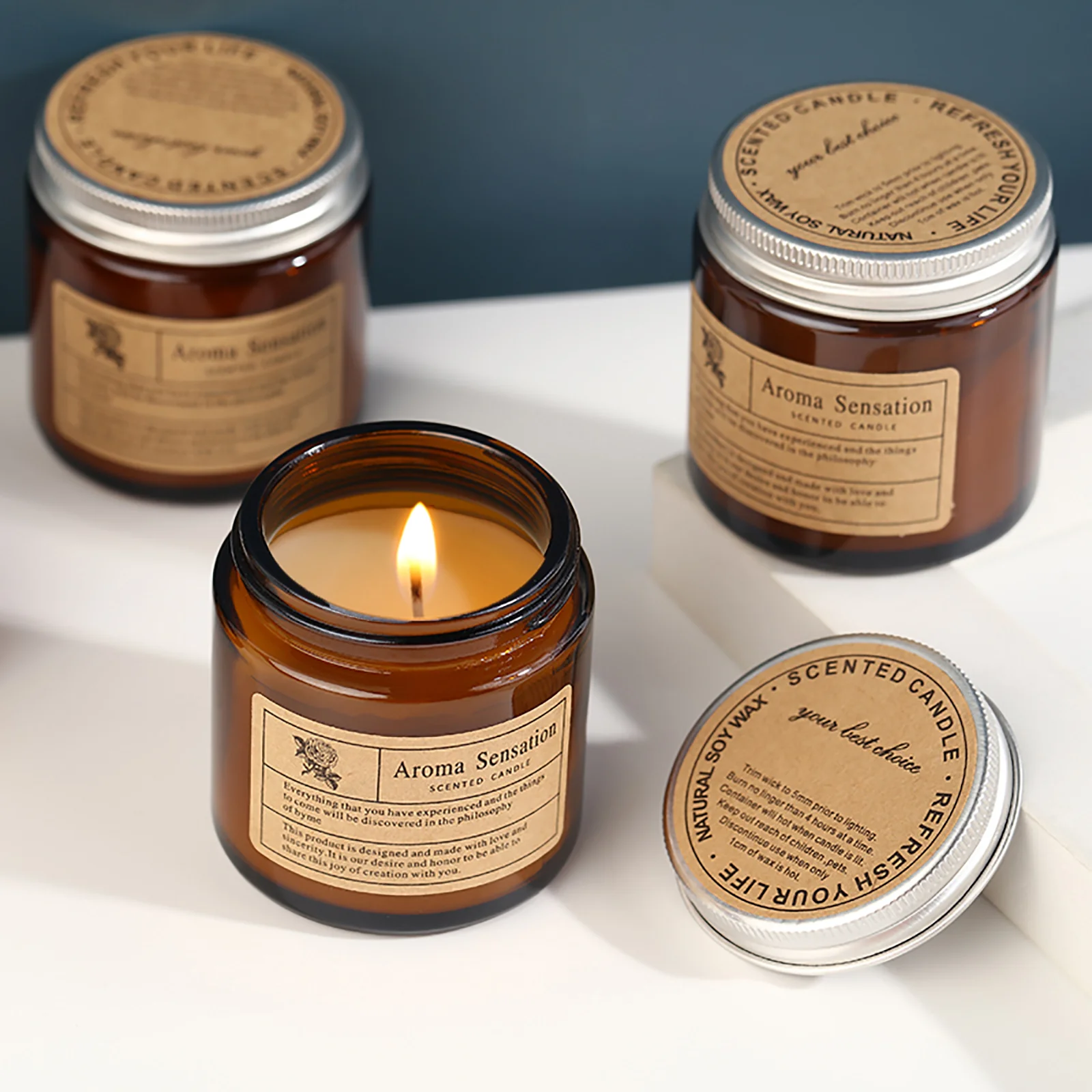 Home Scented Candles Set Aromatherapy Candle Jar Candle Soy Wax Natural ...