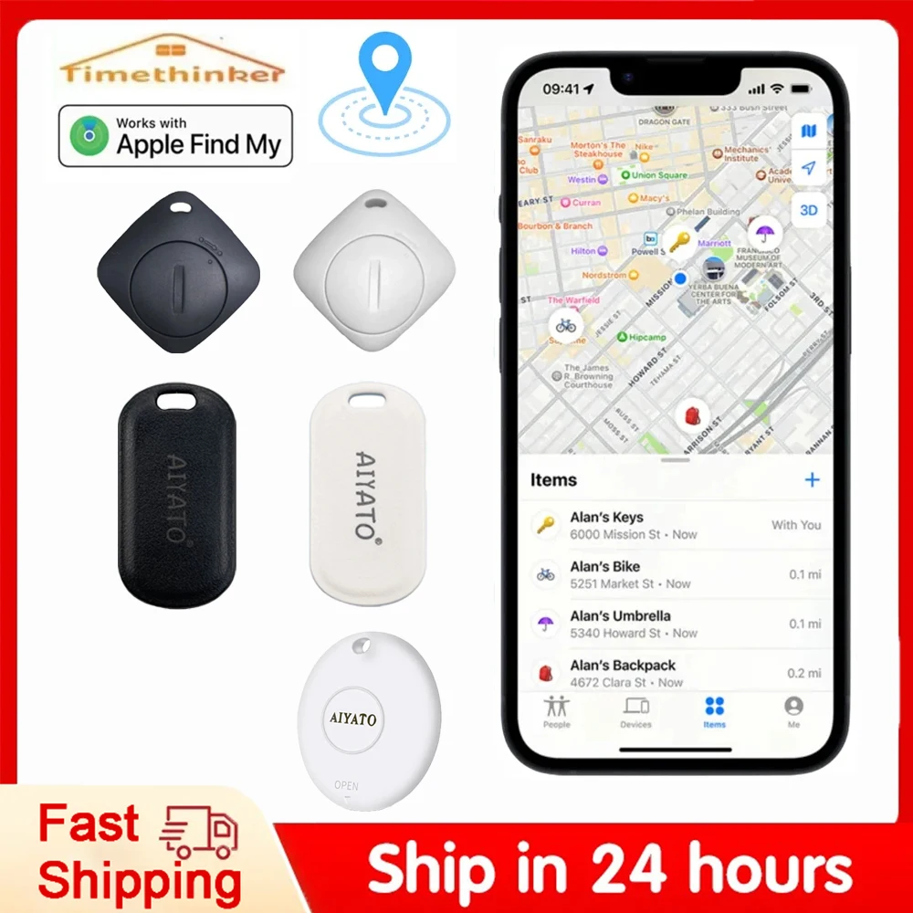 AiYaTo Bluetooth Smart AirTag Tracker work with Apple Find My Global ...