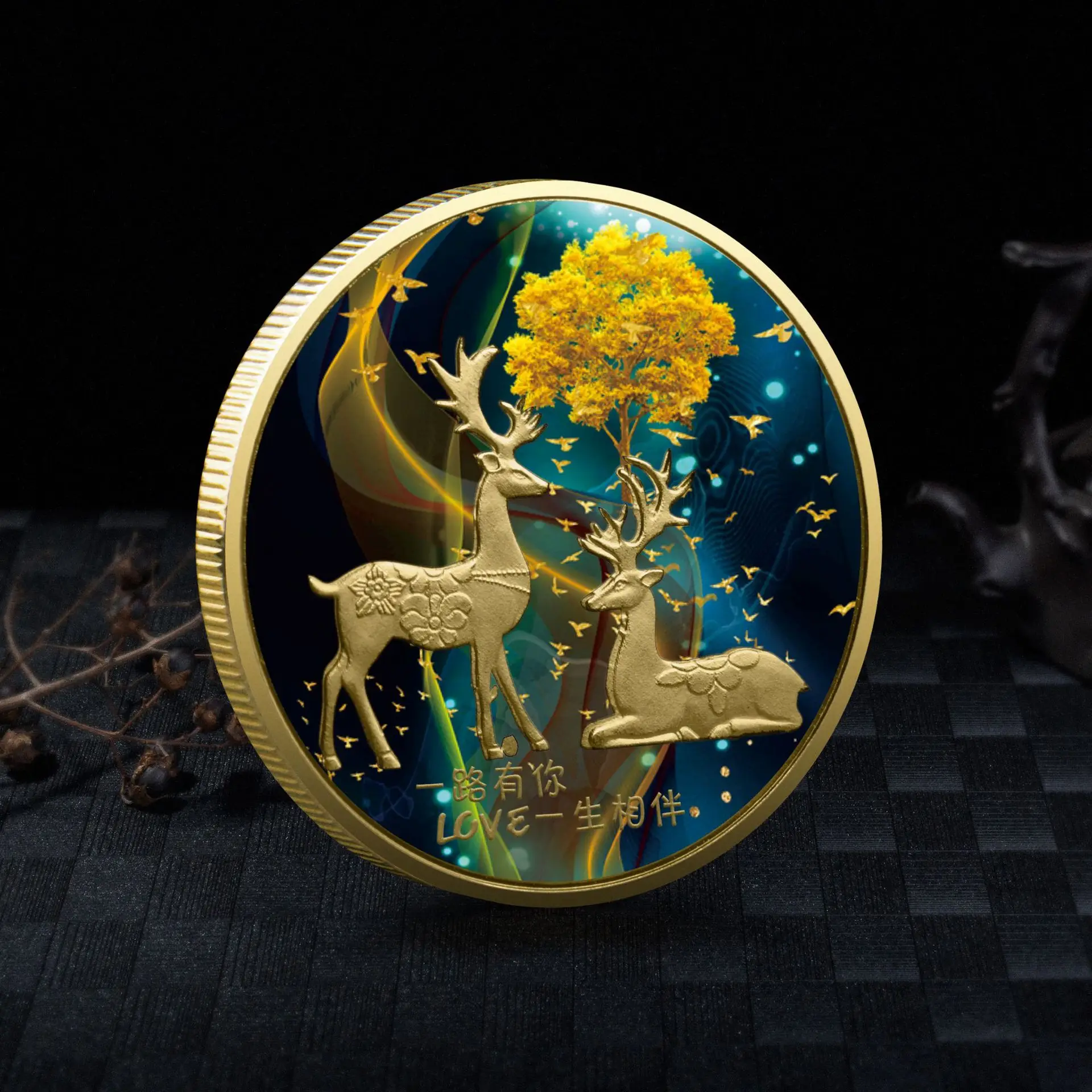 Deer-Coins-Collectibles-Love-Lucky-Gold-Coin-Vintage-Collection ...