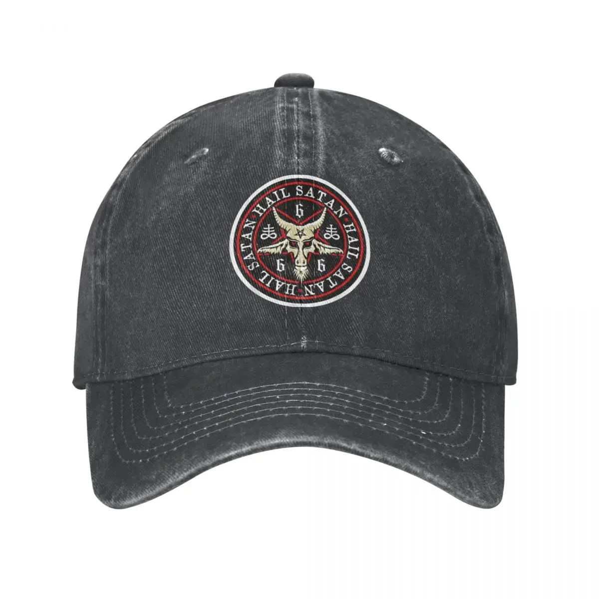 Hail-Satan-Baphomet-Goat-Baseball-Cap-Lucifer-Gothic-Pagan-Distressed-Washed-Caps-Hat-Vintage ...