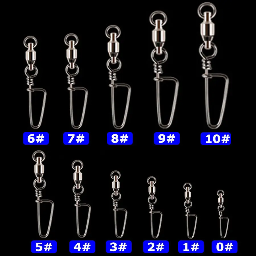 Fishing Ball Bearing Swivel Snap Coastlock Snap High Speed Trolling ...