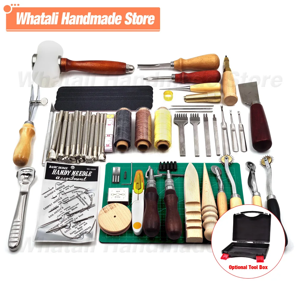 Leathercraft-Tools-Kit-Hand-Sewing-Saddle-Groover-Stitching-Punch ...