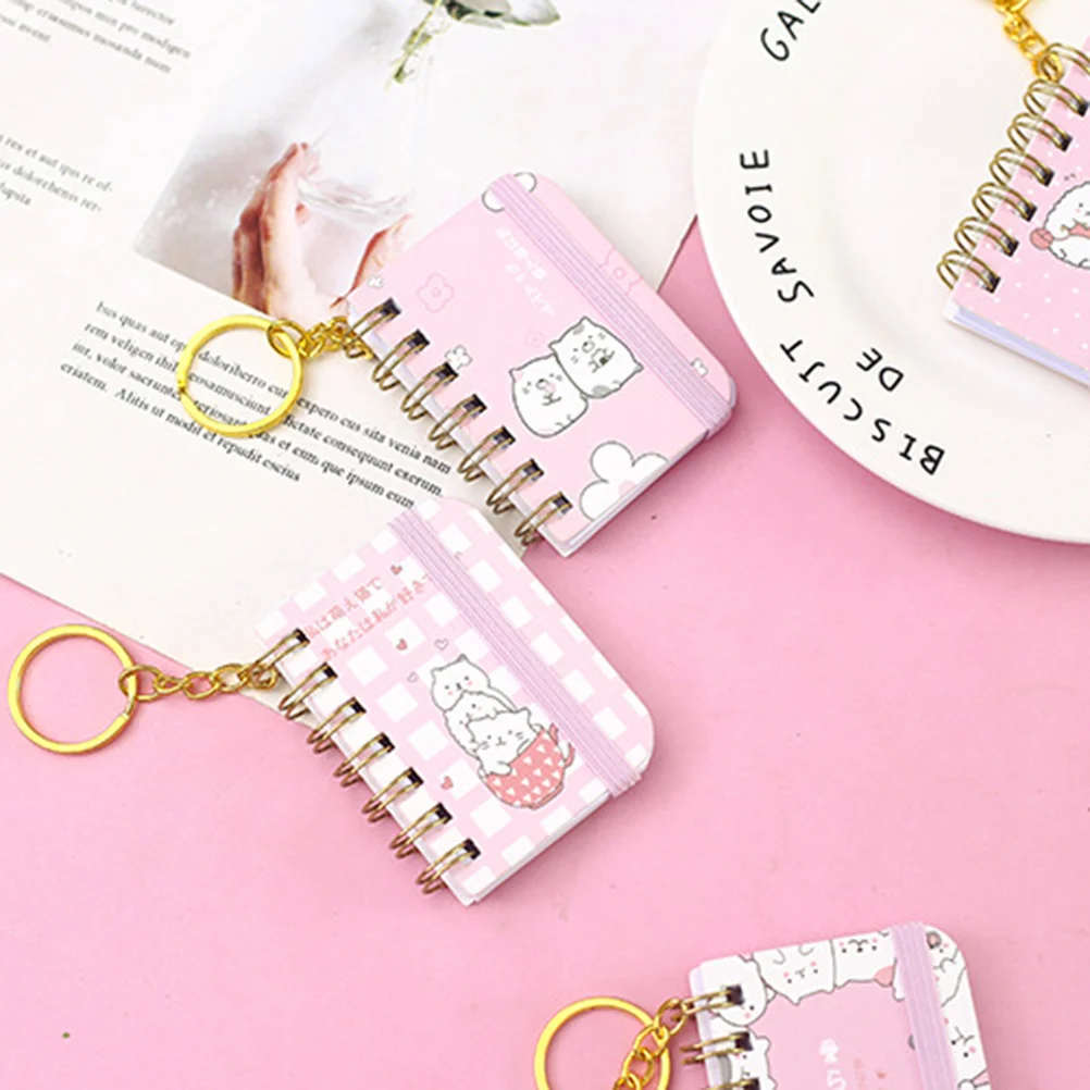 4-Pcs-Small-Notebook-Keyring-Mini-Cute-Cat-Keychain-Phone-Stationery ...