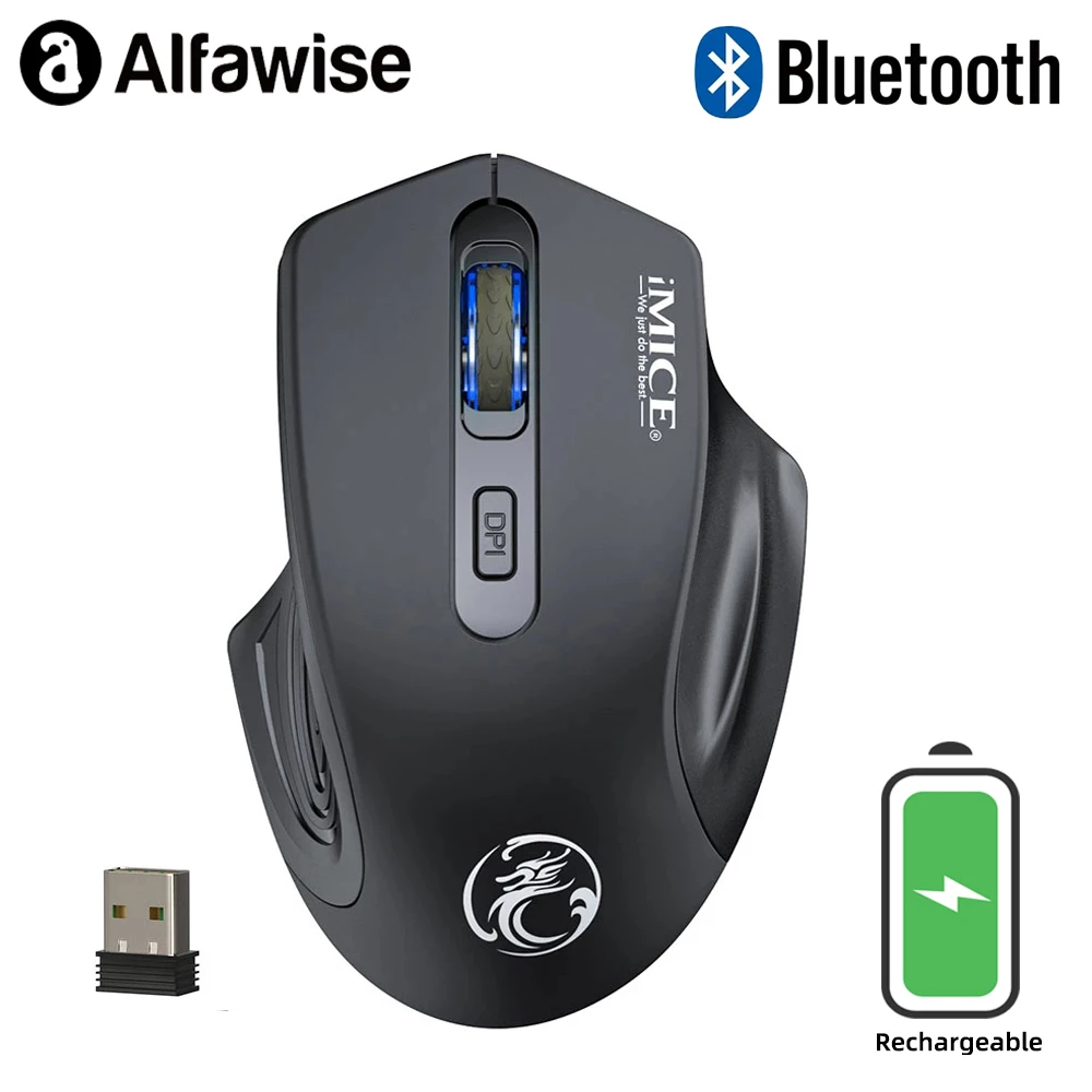 Rato sem fio bluetooth recarregável jogo silencioso ergonômico mouse gamer computador 2.4ghz usb ...