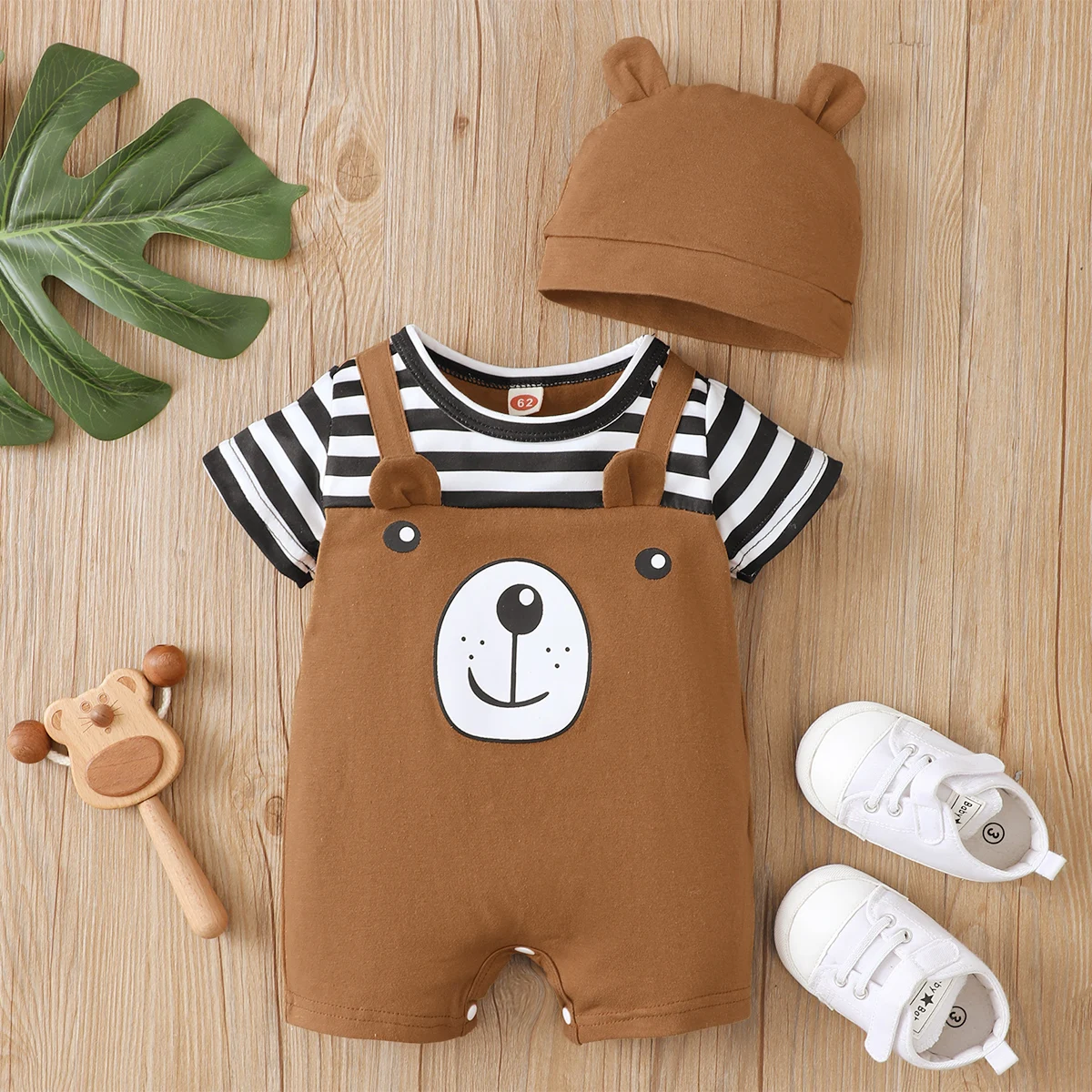 Newborn-Baby-Boy-Clothes-Infant-Cute-Bears-Romper-Retro-Short-Sleeves ...