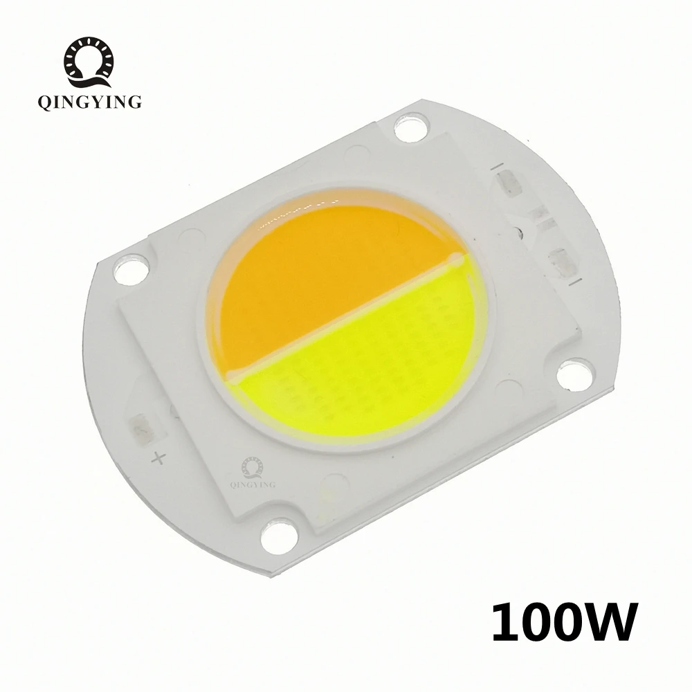 5 10 pces 100w cor dupla led de alta potência cct branco quente 3000k branco frio 6500k led cob ...