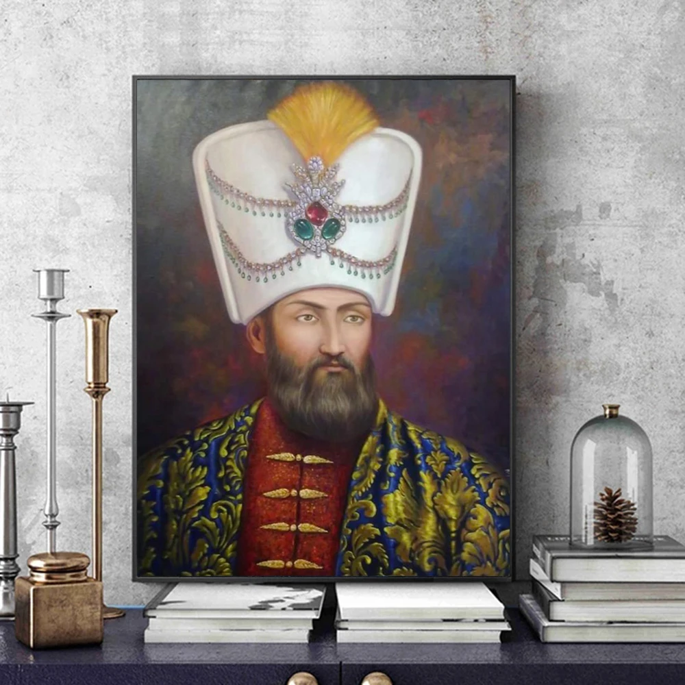 Suleiman-muhte-em-boyama-osmanl-imparatorluk-Sultan-tuval-sanat-posterler-ve-bask-lar-Vintage ...