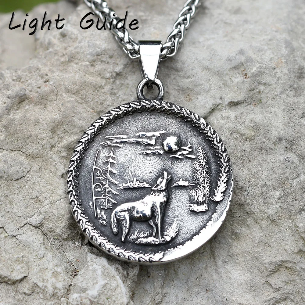 2022 NEW Men's 316L stainless-steel Viking wolf amulet Pendant Necklace ...