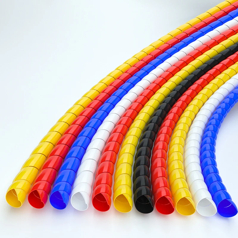 Wire Organizer Cable PE Tube Flexible Spiral Wrap Winding Motorcycle ...
