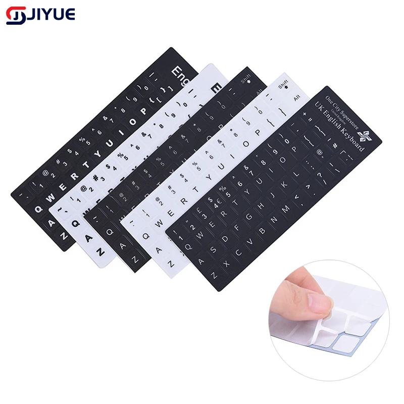 English Universal Language Keyboard Stickers Alphabet Letters Black ...