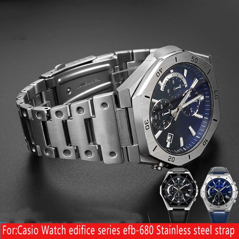 Stainless Steel Watchband for Casio Edifice Watch Band EFB 680 Metal ...
