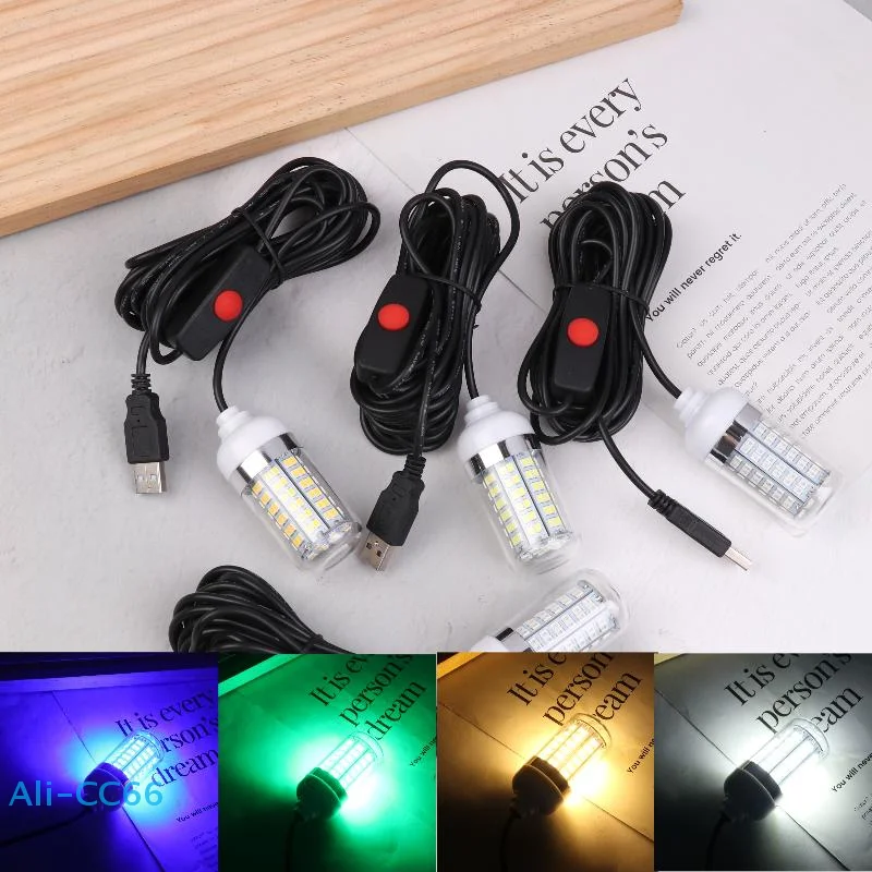 【C】5V USB LED Fishing Light IP68 Lure Fish Finder Lamp Attracts Prawns ...