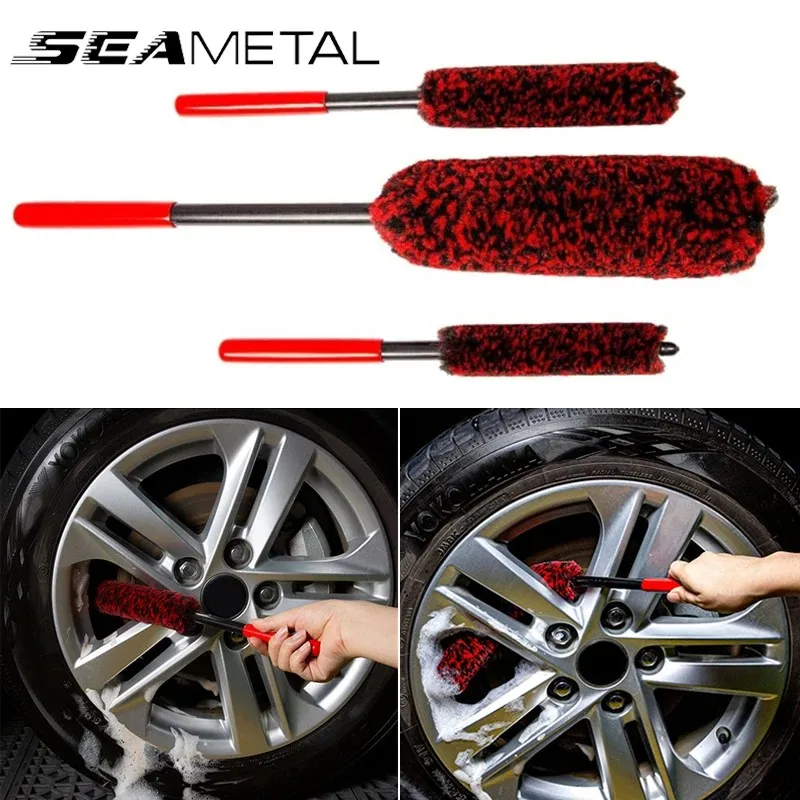 SEAMETAL Car Wheel Cleaning Brush Woolies Plush Car Rim Cleaning ...