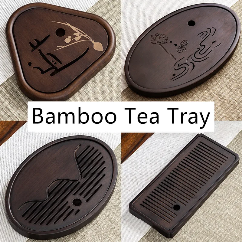 Natural-Bamboo-Tea-Tray-Drainage-Water-Storage-Bamboo-Tray-Tea-Set ...