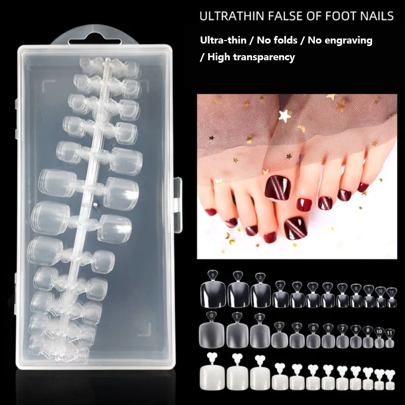 240pcs False Toe Nails Foot Manicure Tools Full Toe Fake Nail Art Tips