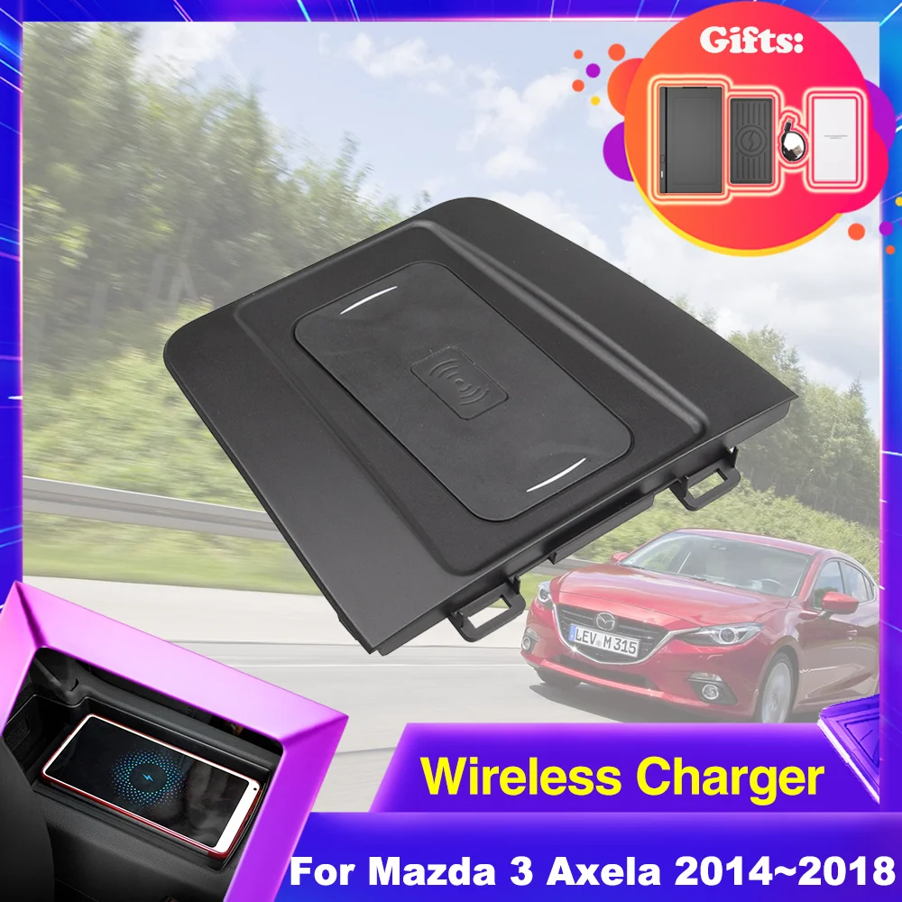 15W Car Wireless Charging Pad for Mazda 3 Axela BM BN 2014~2018 Phone ...