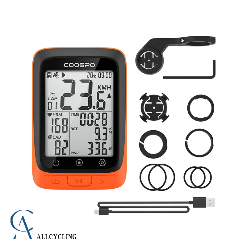 Coospo Bc107 Bike Computer Gps Wireless Bicycle Odometer Speedometer 2 ...