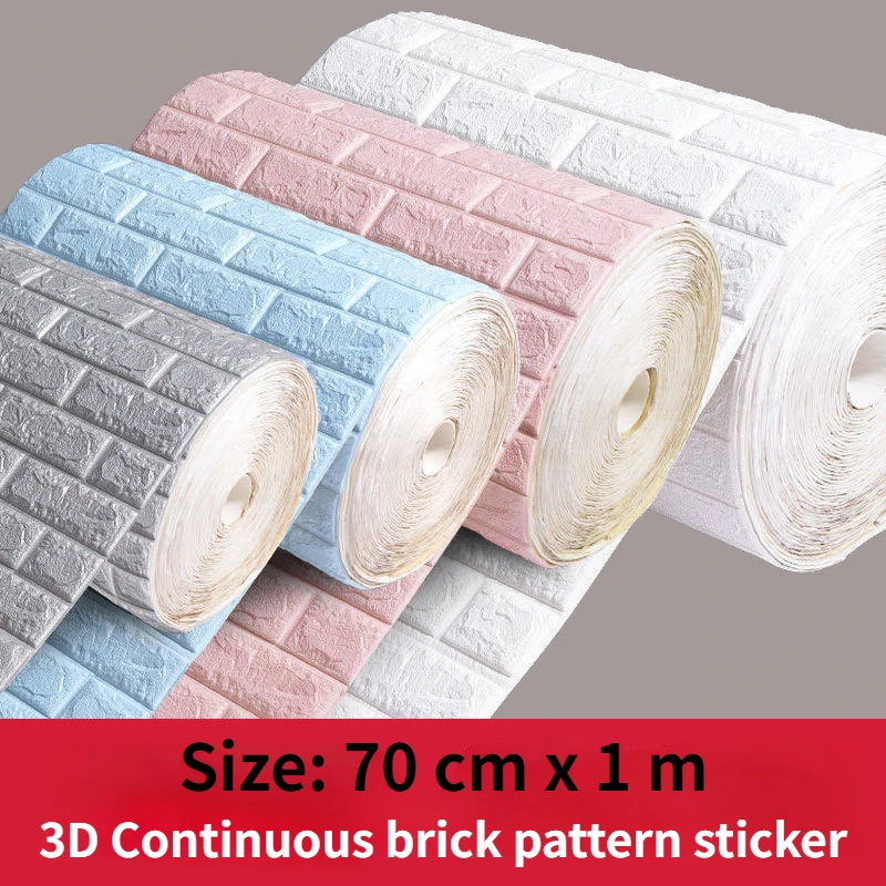 70cmx1m-3D-Three-dimensional-Continuous-Brick-Pattern-Wall-Stickers ...