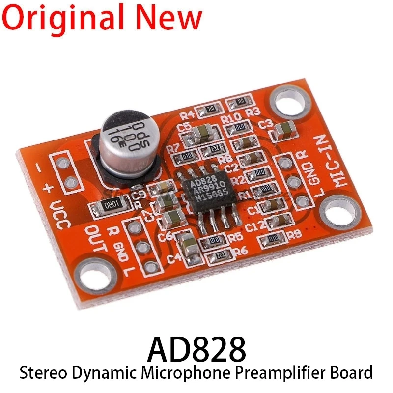 AD828-Stereo-Dynamic-Microphone-Preamplifier-Board-MIC-Preamp-Module-DC ...